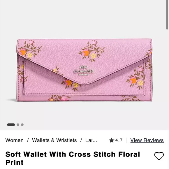 Coach | Bags | Coach Pink Floral Print Wallet | Poshmark